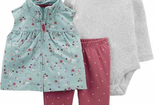 Новый костюм carters с жилеткой в цветочек