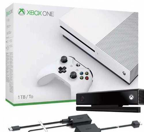 Xbox One s 1tb с играми, два геймпада, kinnect 2.0