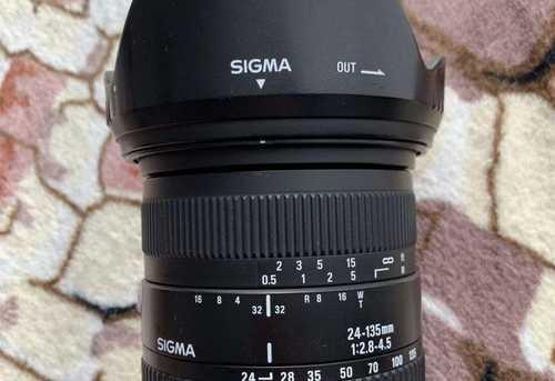 Объектив sigma 24-135 2.8-4.5 Canon EF