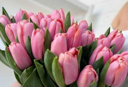 Тюльпаны букет розовые