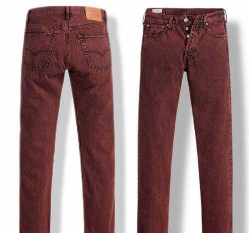 Джинсы Levis 501 Premium Decadent Chocolate Od Red