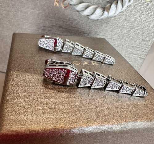 Серьги Bulgari змейки с английским замком