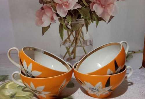 Чашки чайные из сервиза "Тигровая лилия" Дулево