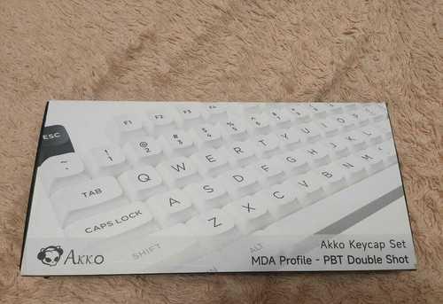 Кейкапы Akko BOW Black on White PBT MDA Profile