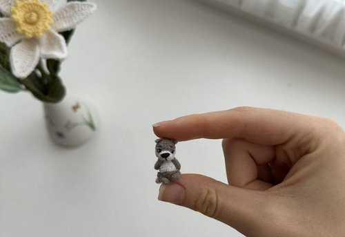 Волк амигуруми вязаная игрушка миниатюра крючком