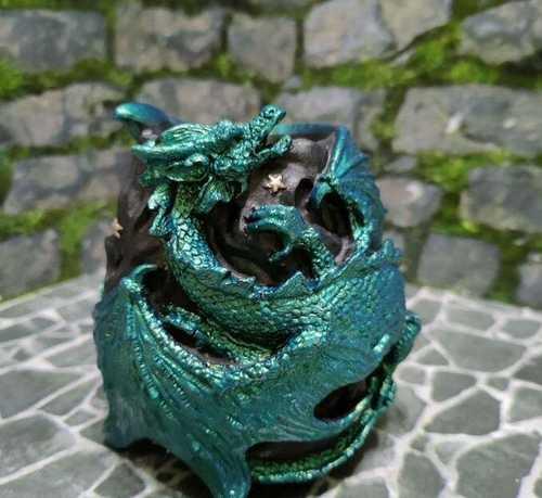 Гипсовая статуэтка кашпо Дракон