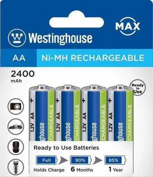 Аккумулятор Westinghouse 2400 mAh R6/AA Max-BP4