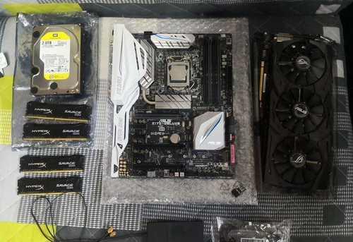 Комплект для пк asus Z170-deluxe, I7 6700K, DDR4