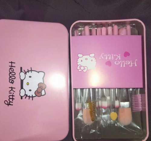 Набор кистей для косметики новый "Hello kitty"