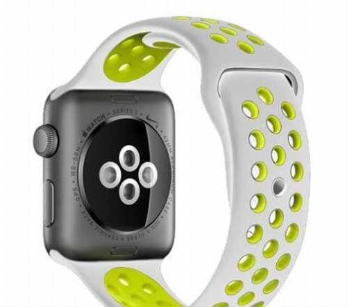 Ремешок Nike для Apple Watch 38/40mm (серый с зеле
