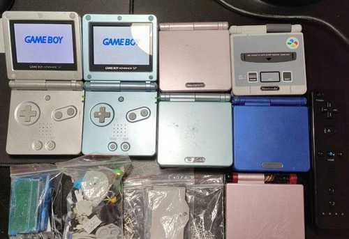 Nintendo game boy advance sp ags-101 2шт запчасти