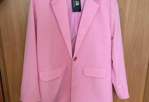 Новый женский розовый брючный костюм, р 44-46-48