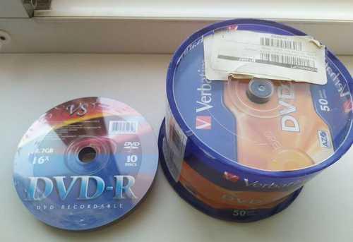 Диски DVD-R новые болванки Verbatim и VS