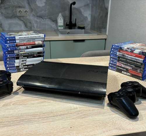 Sony ps3 super slim 500gb + 76 игр