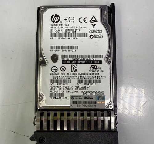 Жесткий диск HP EG0900fbvfq 900Gb SAS 2,5" HDD