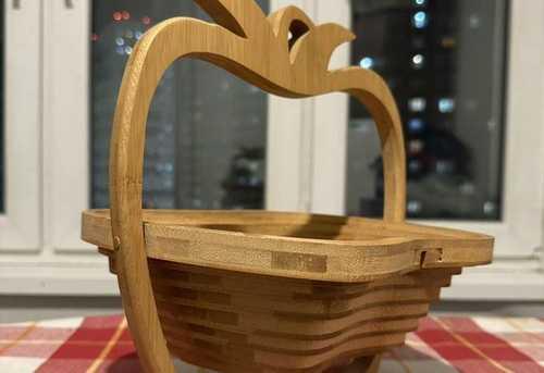 Фруктовница деревянная в форме яблока