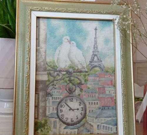 Картина вышитая крестом "Весна в Париже"