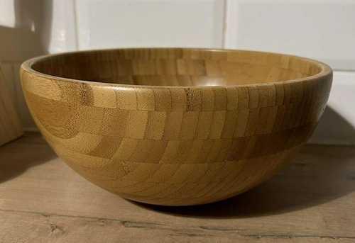 Миска тарелка деревянная бамбук IKEA Blanda matt