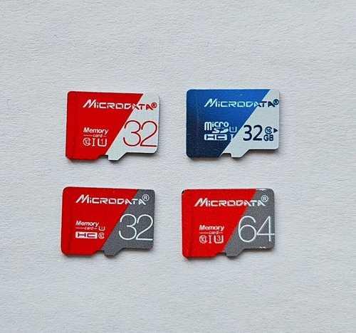 Карты памяти microSD Microdata, 32, 64 гб