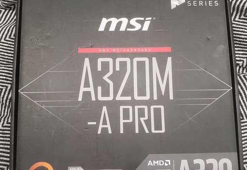 MSI A320M-A PRO на гарантии + Ryzen + озу