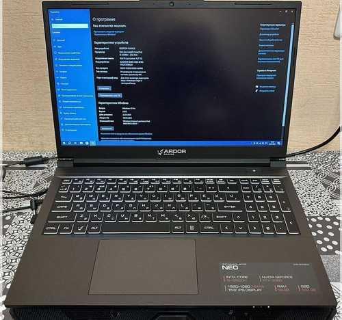 Ноутбук Ardor gaming neo g15-i5nd204 i5 rtx 3060