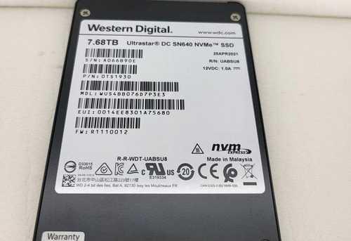 SSD Western Digital Ultrastar DC SN640 7.68 Тб