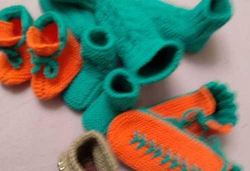 Пинетки и носки вязаные детские