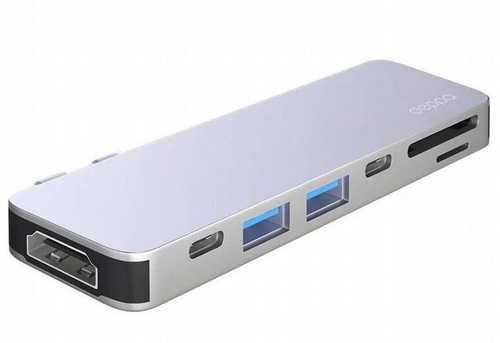 Адаптер Deppa USB-C для MacBook 7в1 (Серебристый)