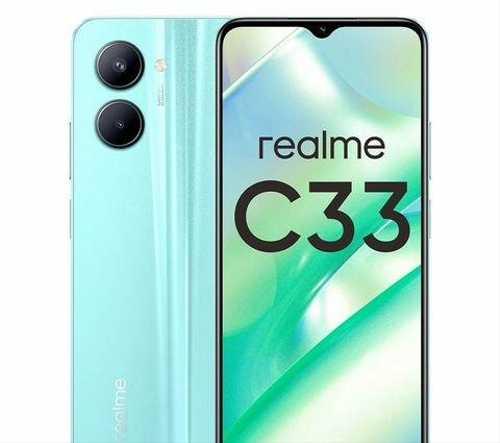 Realme C33 4/128 гб RU голубой новый
