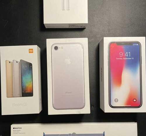 Оригинальные коробки от apple, xiaomi