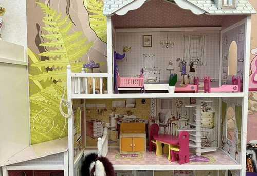Кукольный домик с мебелью большой для барби