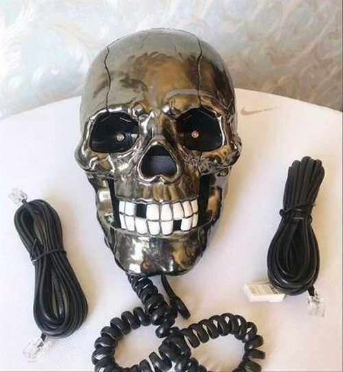 Стационарный винтажный телефон novelty skull