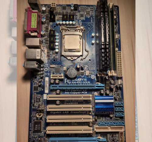 Материнская плата gigabyte ga-p55-us3l + i5-750