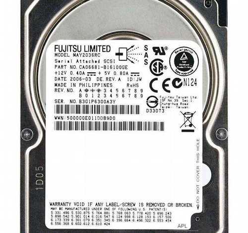 Жесткий диск Fujitsu MAY2036RC 36Gb SAS 2,5" HDD