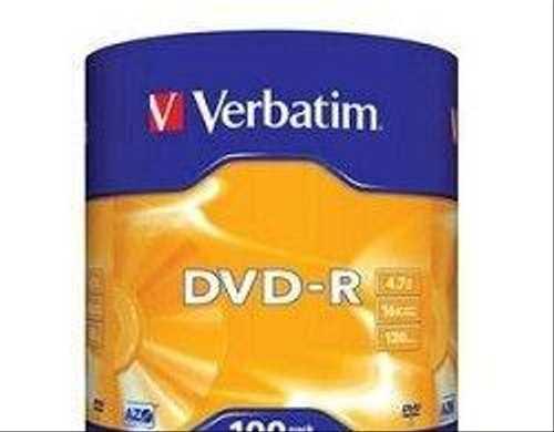 Verbatim Диски DVD-R 4.7Gb 16-х, 100 шт, Cake Box