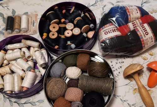 Нитки советские, иголки
