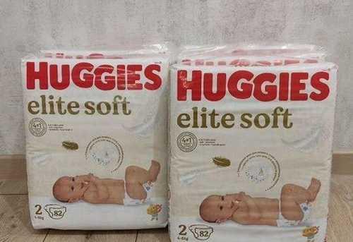 Подгузники Huggies elite soft 2 (4-6кг) 82 шт