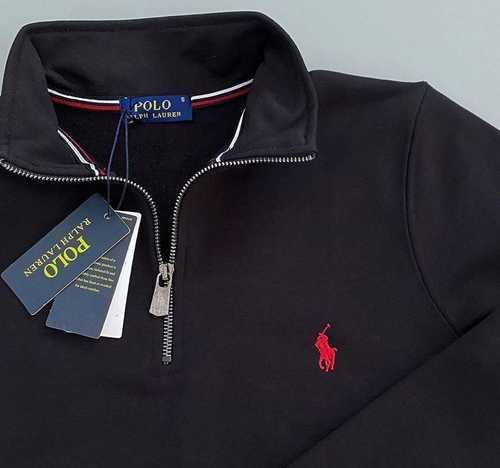 Свитшот полузамок polo ralph lauren черный