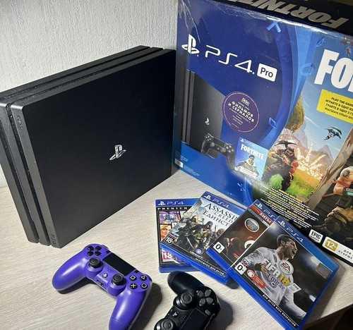 PS4 Pro 1tb Игры 2 Геймпада