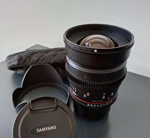 Объектив Samyang 24mm T1.5 vdslr MFT