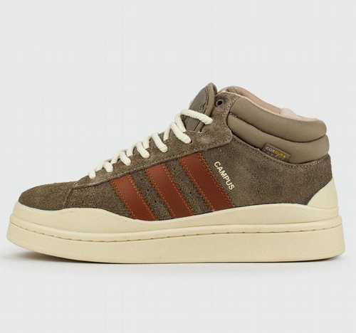 Кроссовки Adidas Campus Brown / White with Fur