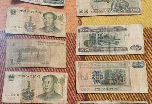 Экзотические банкноты Мьянма и Китай
