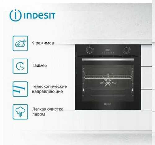 Духовой шкаф новый indesit.Чёрное стекло