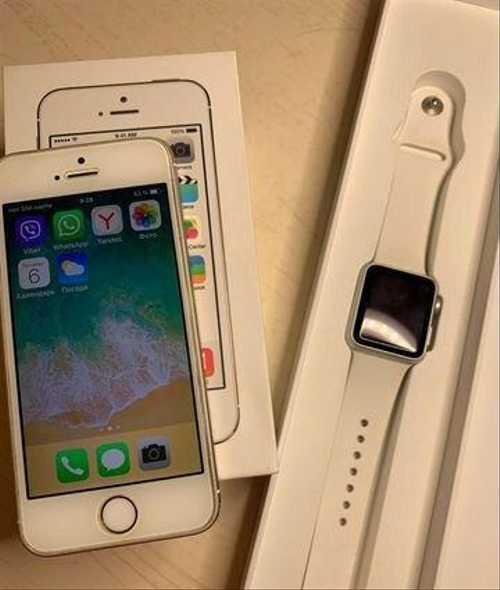 Продам комплект- iPhone 5s и часы Apple Watch 1