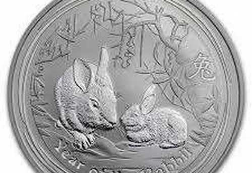 Серебряная монета год кролика