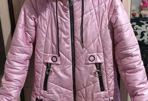 Детская куртка из экокожи зимняя