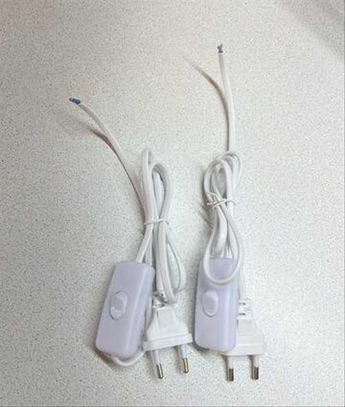 Сетевой провод с вилкой и выключателем 1 метр