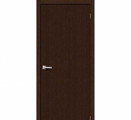 Дверь деревянная с дверной коробкой цвет Венге