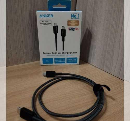 Кабель Anker 322 USB-C to USB-C (3ft Braided) 60W