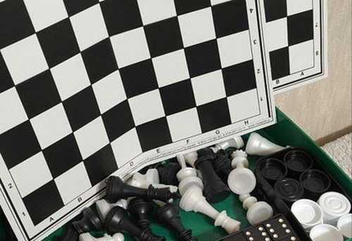 Шахматы шашки домино 3 в 1